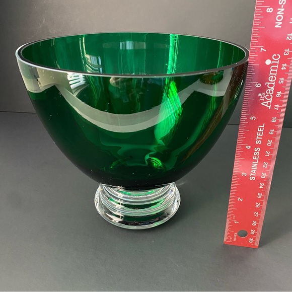 Dining | Vintage Mid Century Modern Emerald Green Art Glass Center Bowl ...